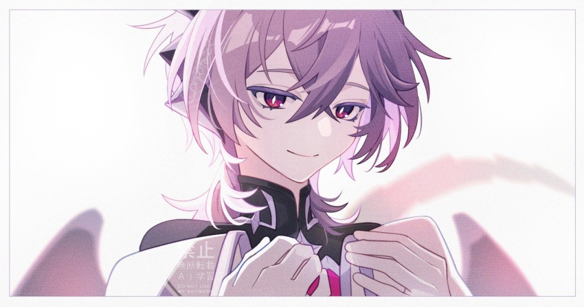 Safebooru - 1boy adversarial noise black shirt border bright pupils closed mouth con potata ...