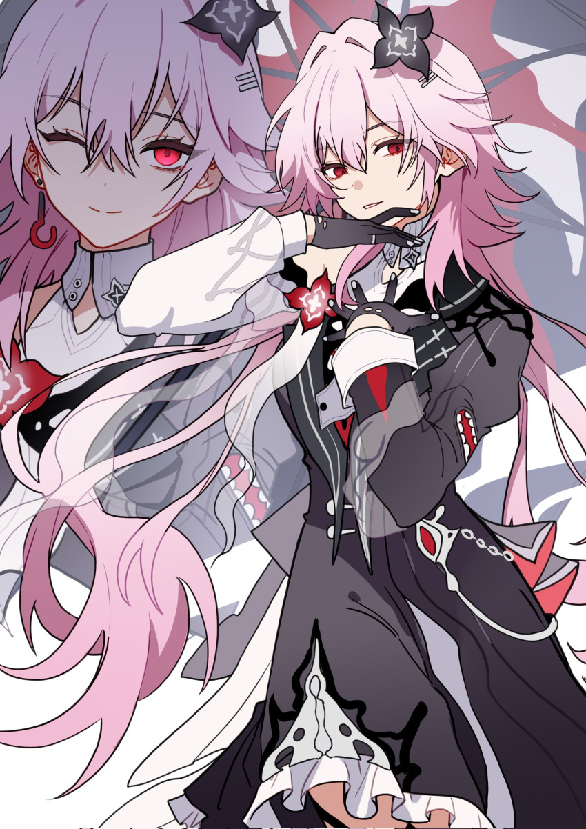 Safebooru - 1girl black flower black gloves earrings evernight (honkai ...