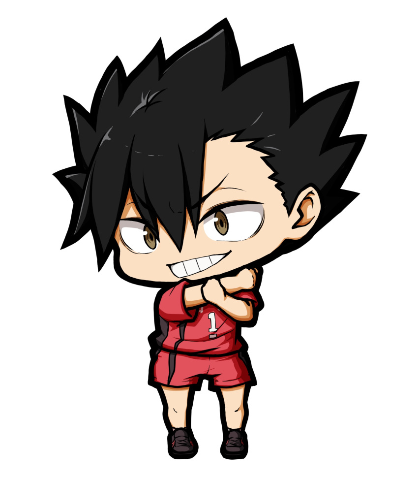 Safebooru - 1boy black hair black shoes brown eyes chibi cross-body ...