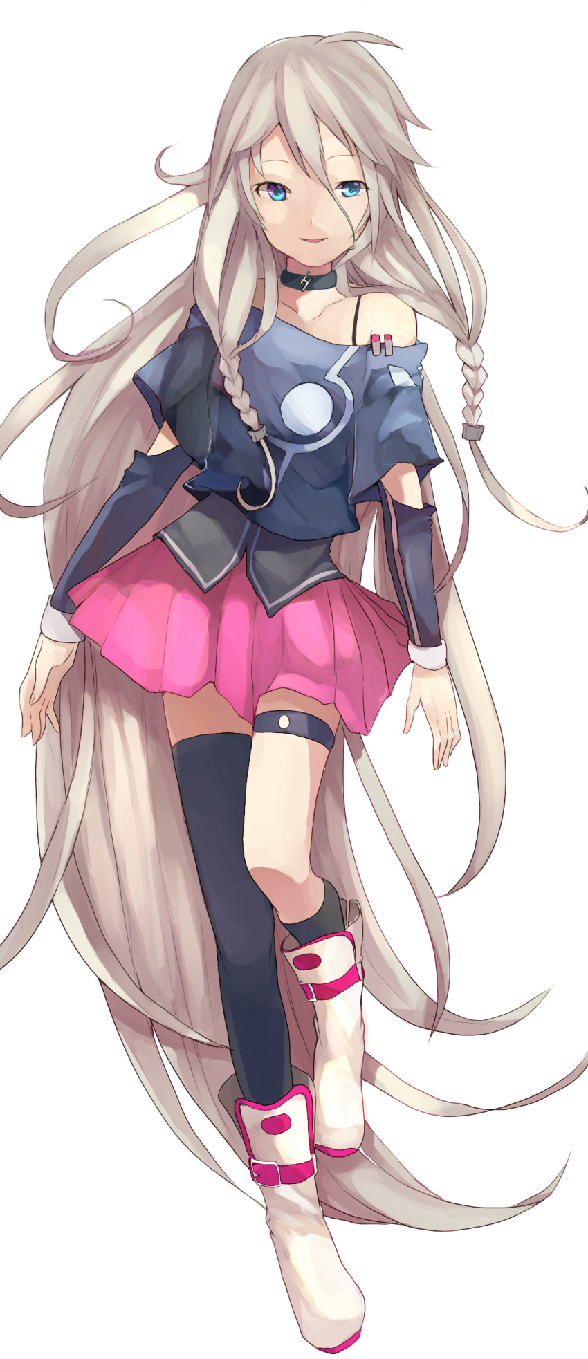 Safebooru - absurdres bare shoulders blonde hair blue eyes braid choker ebiritlove highres ia ...