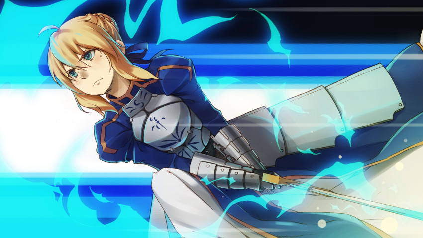 Safebooru - ahoge armor armored dress blonde hair dress excalibur fate ...