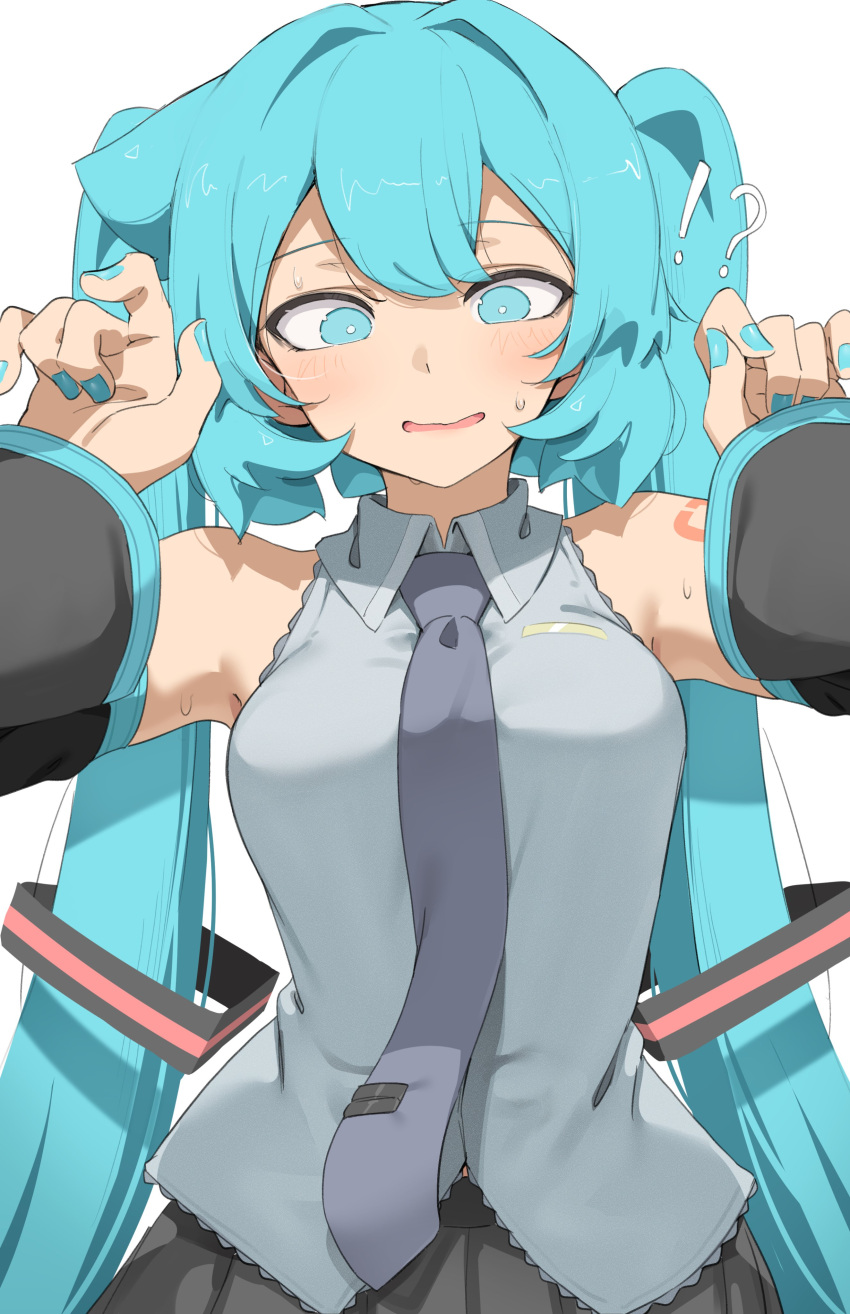 Safebooru - 1girl abmayo absurdres aqua hair bare shoulders blush ...