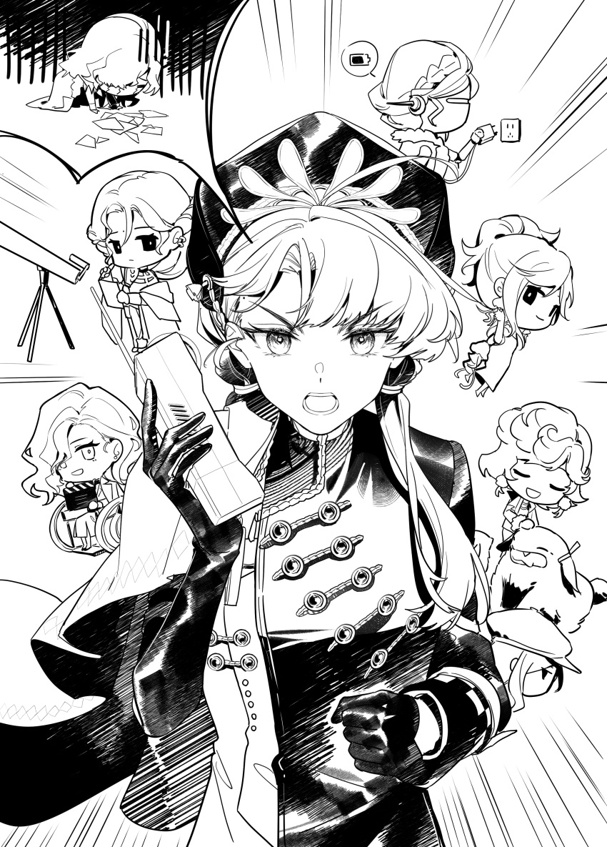 Safebooru - 6+girls absurdres asymmetrical gloves battery indicator ...