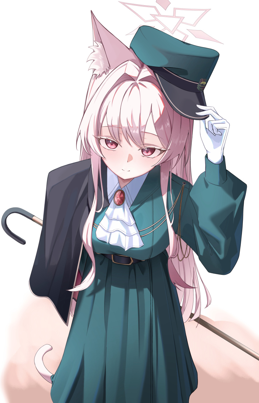 Safebooru - 1girl absurdres adjusting clothes adjusting headwear akira (blue archive) animal ear ...