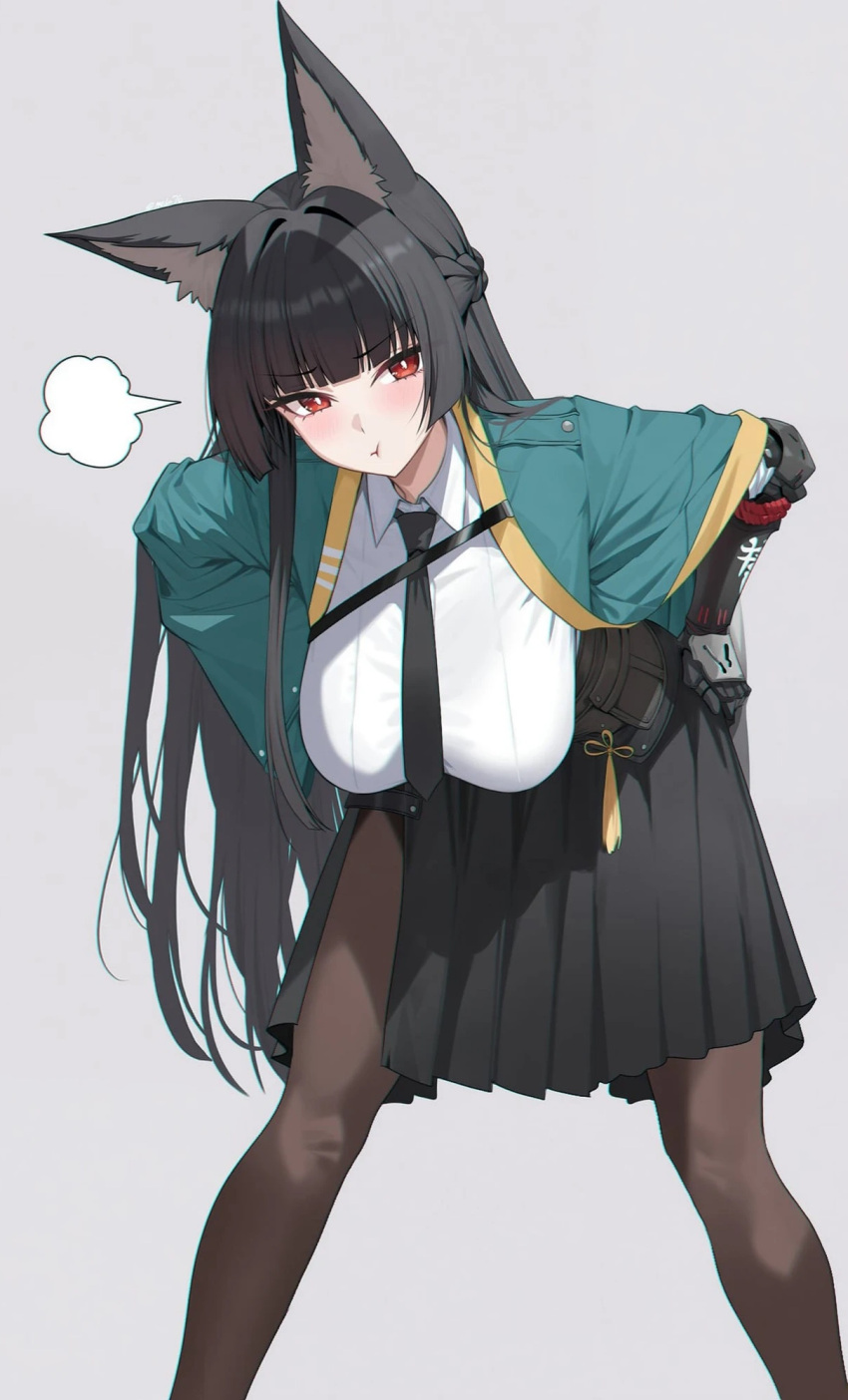 Safebooru - 1girl animal ears fox ears hoshimi miyabi long hair looking at viewer pout zenless ...