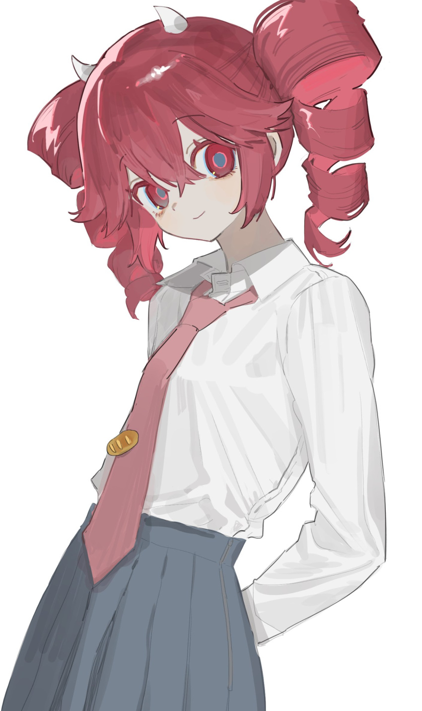 Safebooru - 1girl alternate costume arms behind back blue pupils blue sky closed mouth collared ...