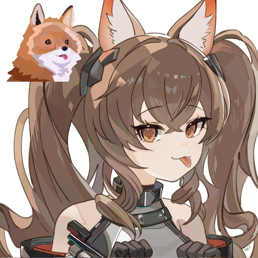 Safebooru - angelina (arknights) animal ears arknights arknights: endfield bare shoulders belt ...