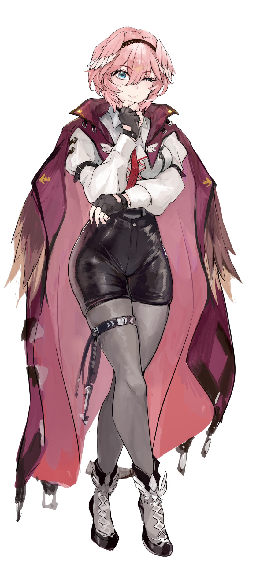 Safebooru - 1girl absurdres black gloves blue eyes breasts fingerless ...