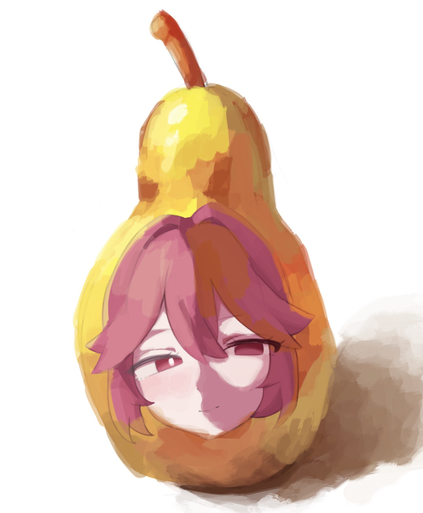 Safebooru - 1girl commentary request food fruit full body hair intakes highres kasane teto pear ...