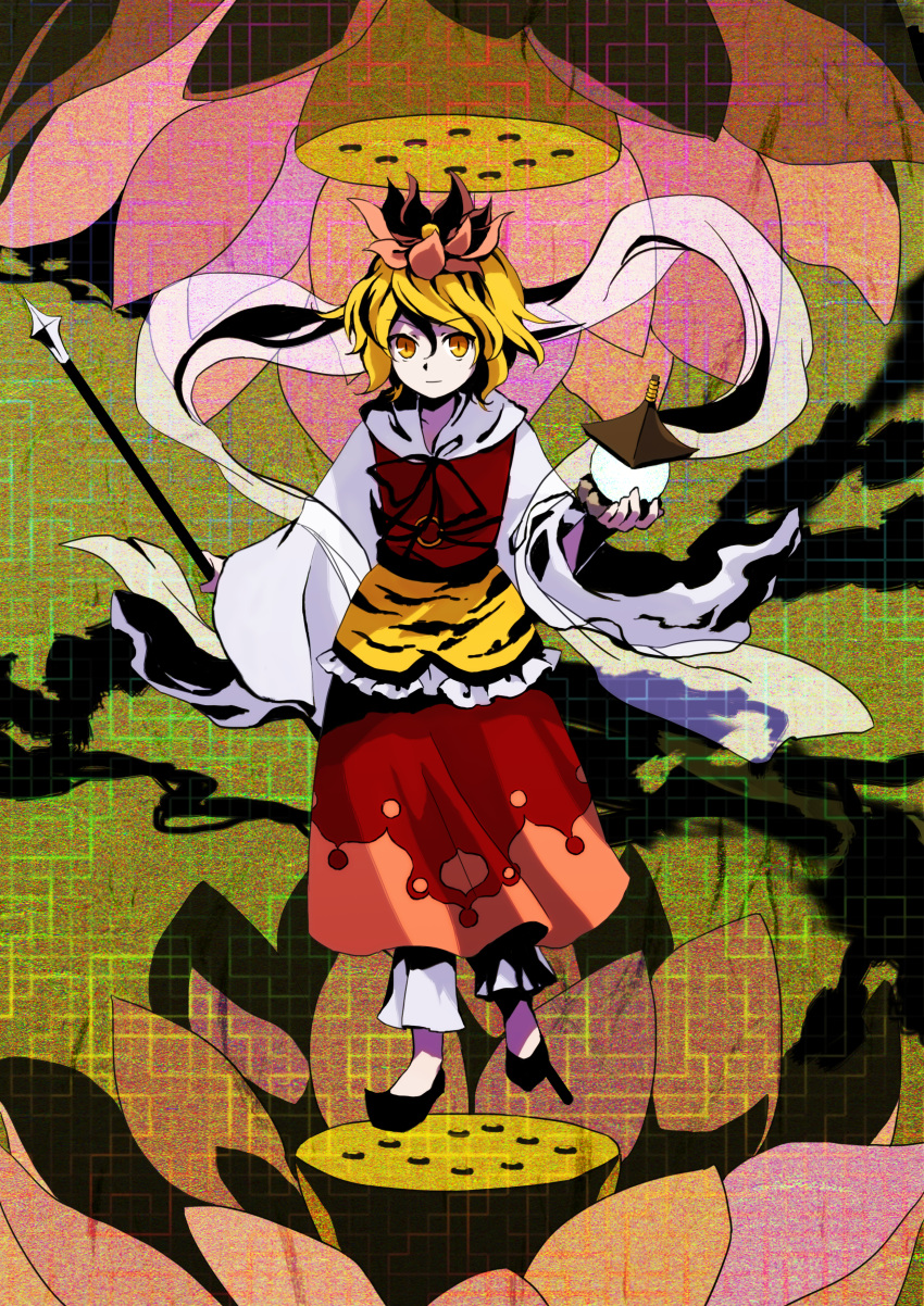 Safebooru - 1girl absurdres animal print bishamonten's pagoda bishamonten's spear black hair ...