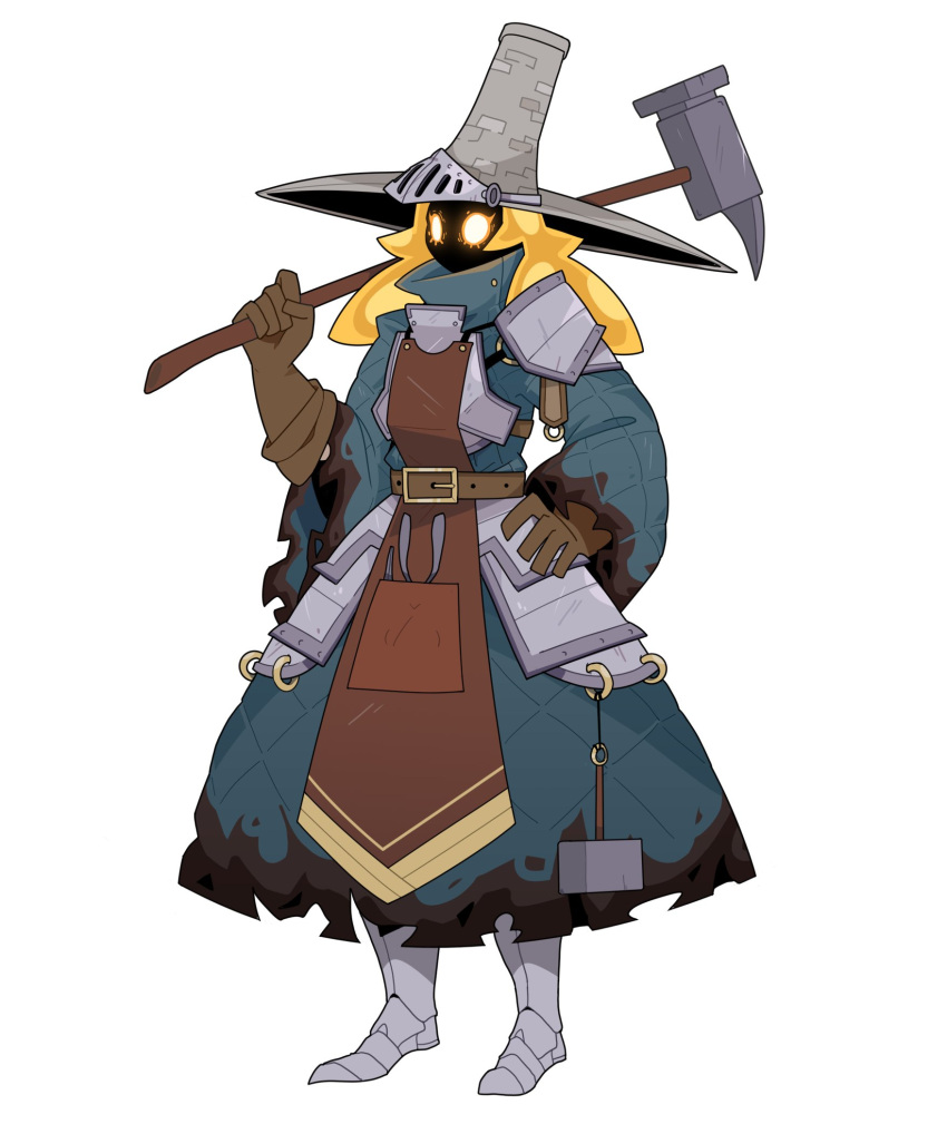 Safebooru 1other Anvil Armor Belt Black Skin Blonde Hair Brown Gloves 1480