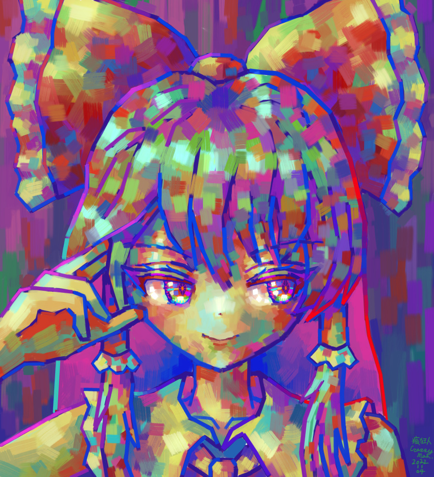 Safebooru 1girl Abstract Abstract Background Absurdres Bow Closed 3458