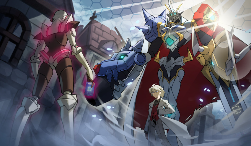 Safebooru - 10 09hwan 3boys absurdres arm blade arm cannon armor battle ...