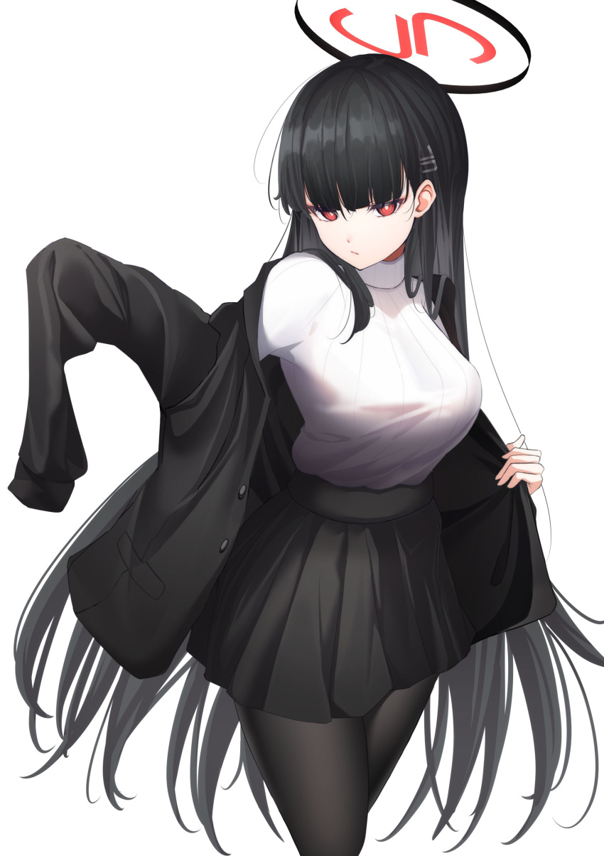 Safebooru - 1girl absurdres black pantyhose blazer blue archive blunt bangs breasts hair ...