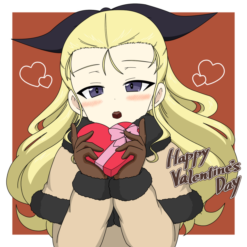Safebooru - 1girl alternate costume assam (girls und panzer) black ribbon blonde hair blush box ...