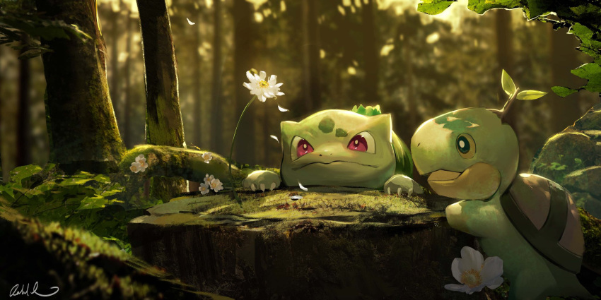 Safebooru - bulbasaur flower forest highres looking at flowers nature ...