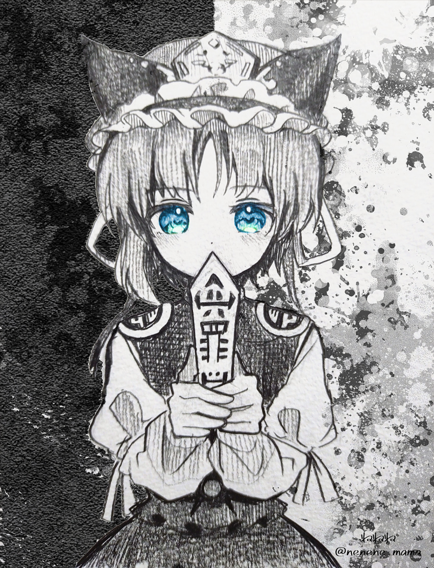 Safebooru - 1girl artist name blue eyes commentary epaulettes frilled ...