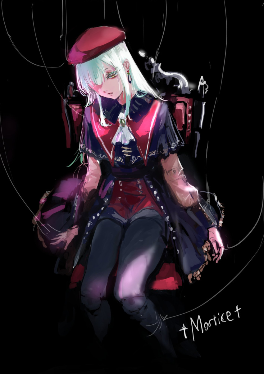 Safebooru - 1girl bang dream! bang dream! it's mygo!!!!! beret black background black pantyhose ...