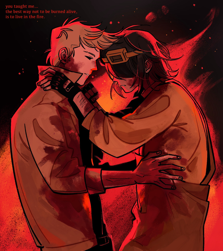 Safebooru - 16personalities 2boys black gloves black shirt blood blood in hair blood on clothes ...