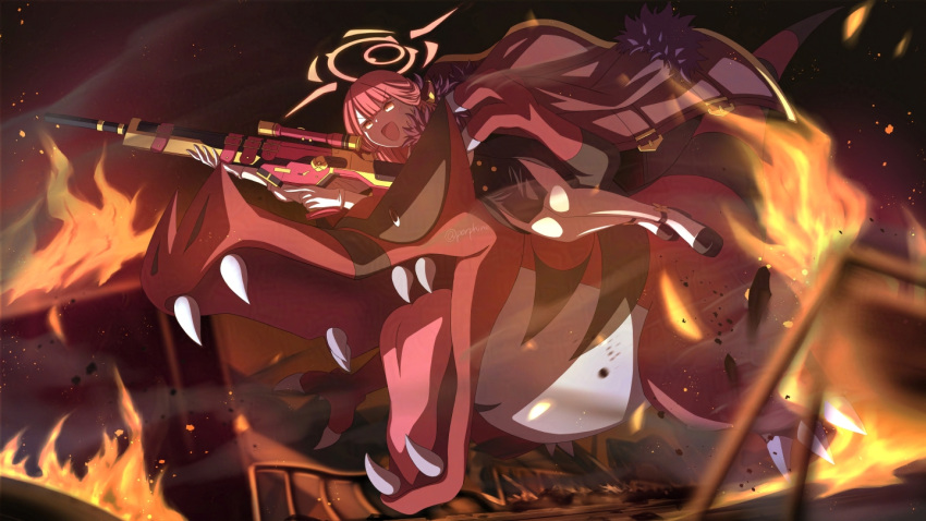 Safebooru - 1girl aru (blue archive) blue archive debris destruction ...