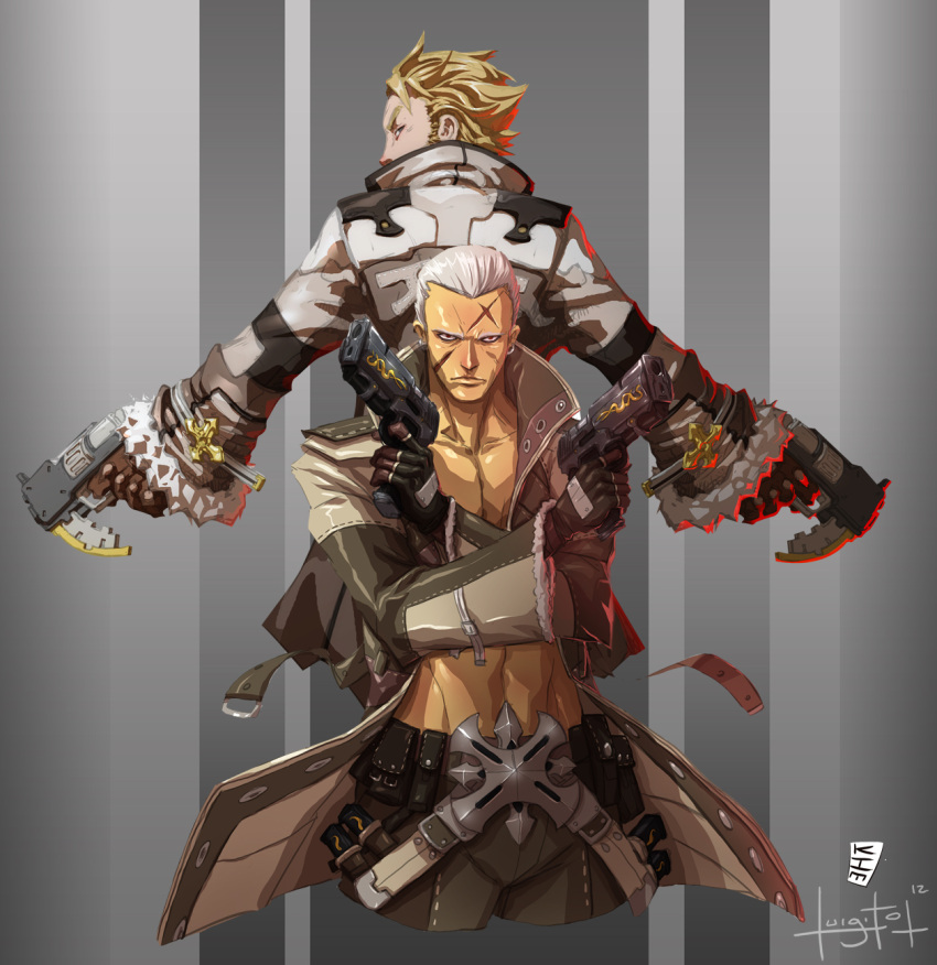 Safebooru - 2boys artist collaboration blonde hair brown coat brown ...