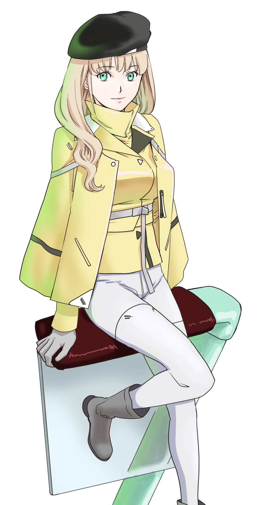 Safebooru - 1girl absurdres belt beret blonde hair bodysuit boots ciel (synduality) full body ...