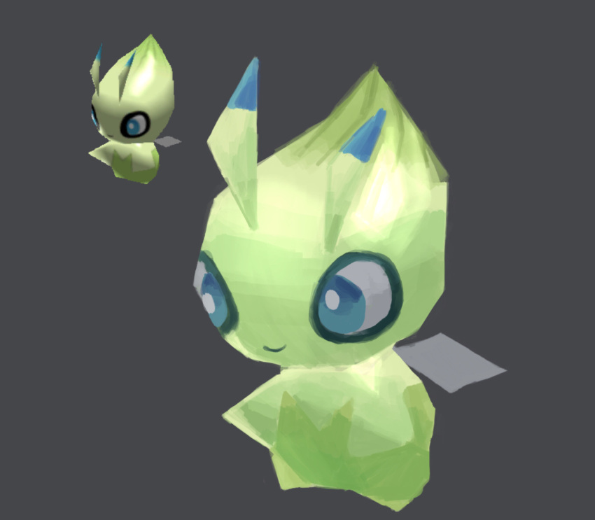 Safebooru - antennae blue eyes celebi fairy wings grey background ...