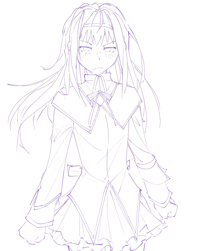 Safebooru - 1girl akemi homura clenched hands closed mouth cowboy shot ...