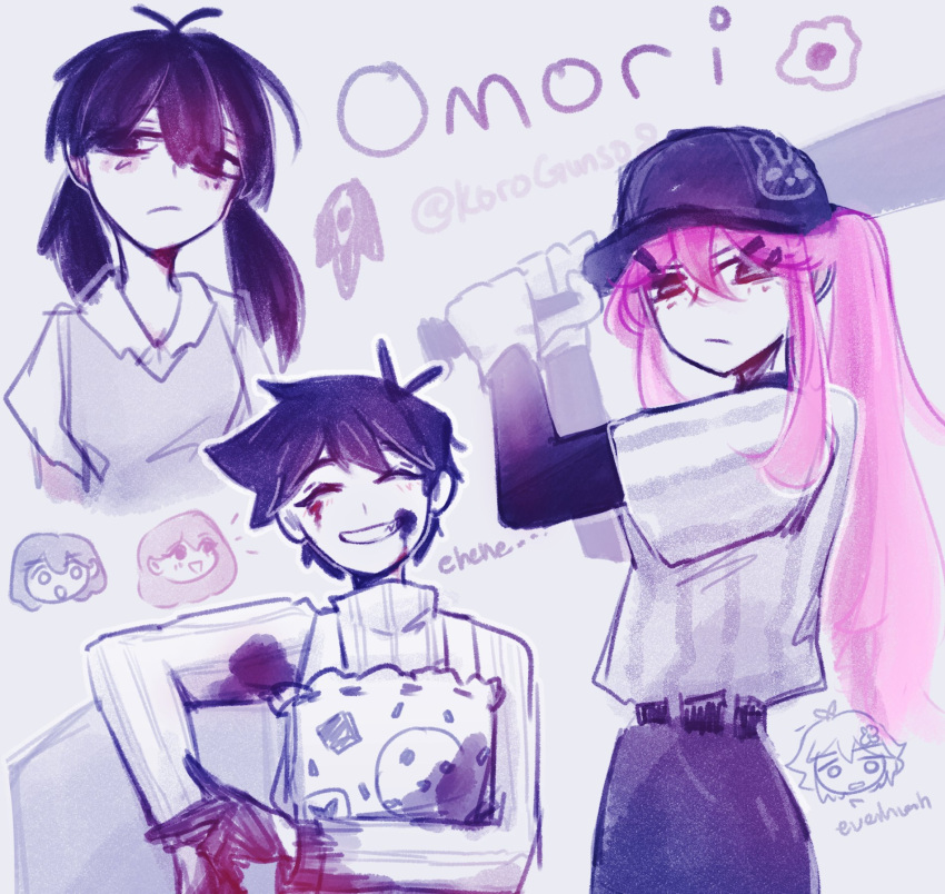 Safebooru - 3boys 3girls alternate costume alternate eye color ...
