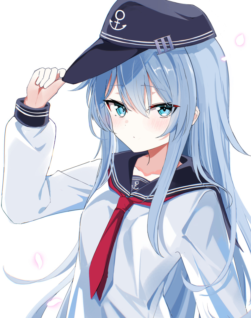 Safebooru - 1girl anchor symbol black hat black sailor collar blue eyes ...