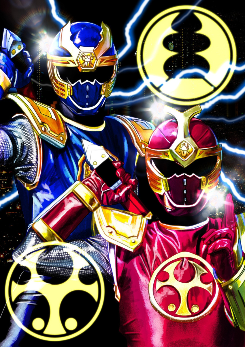 Safebooru - 2boys 4ze meteor absurdres armor black background blue ...