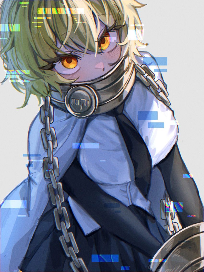 Safebooru - 1girl black necktie black skirt blonde hair cape chain ...