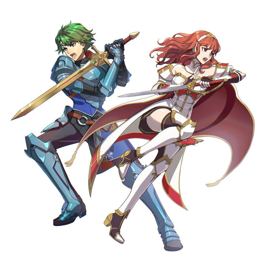 Safebooru - 1boy 1girl absurdres alm (fire emblem) armor bare shoulders ...