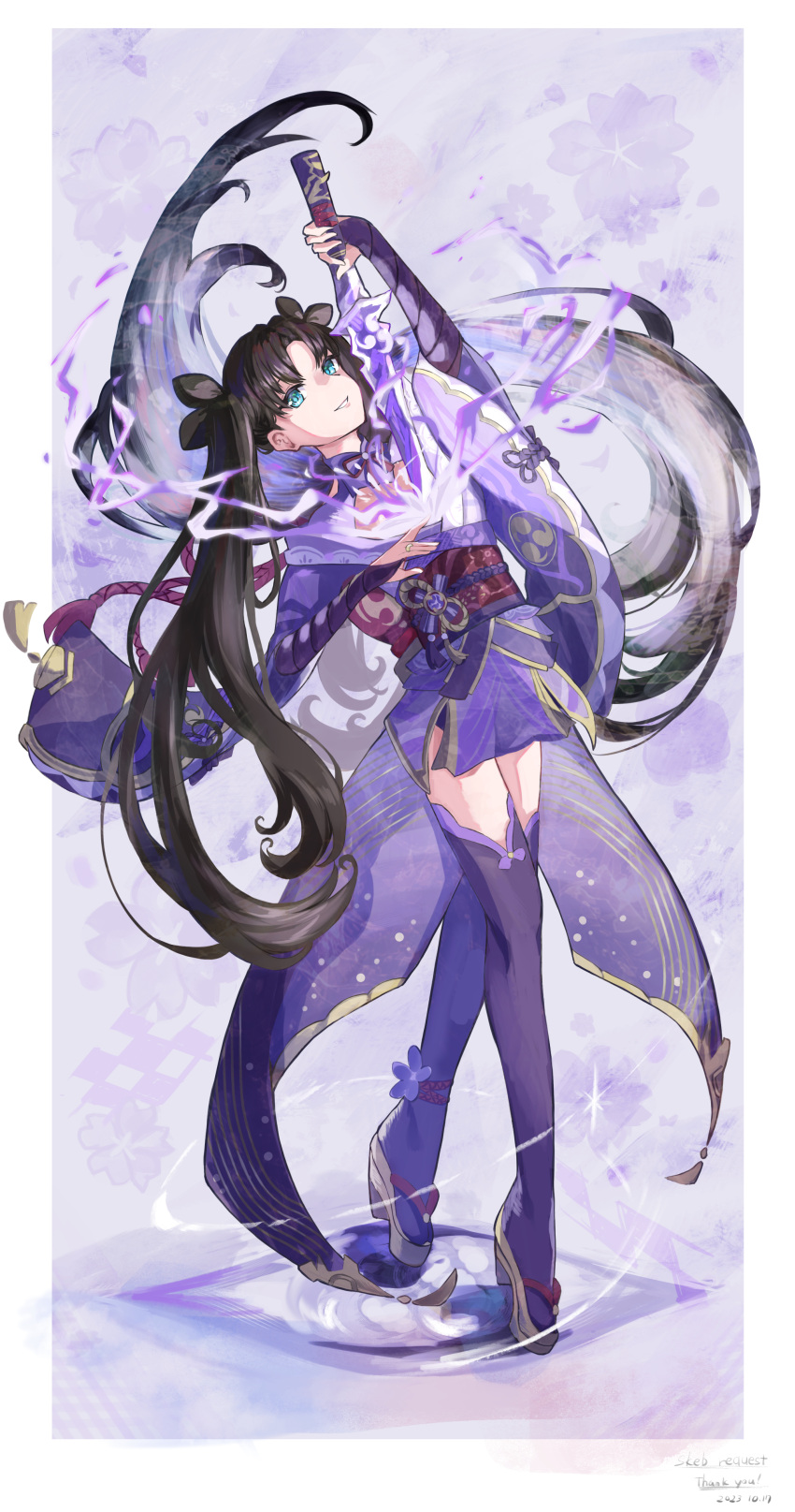 Safebooru - 1girl absurdres arm up artist name black hair bow bridal ...