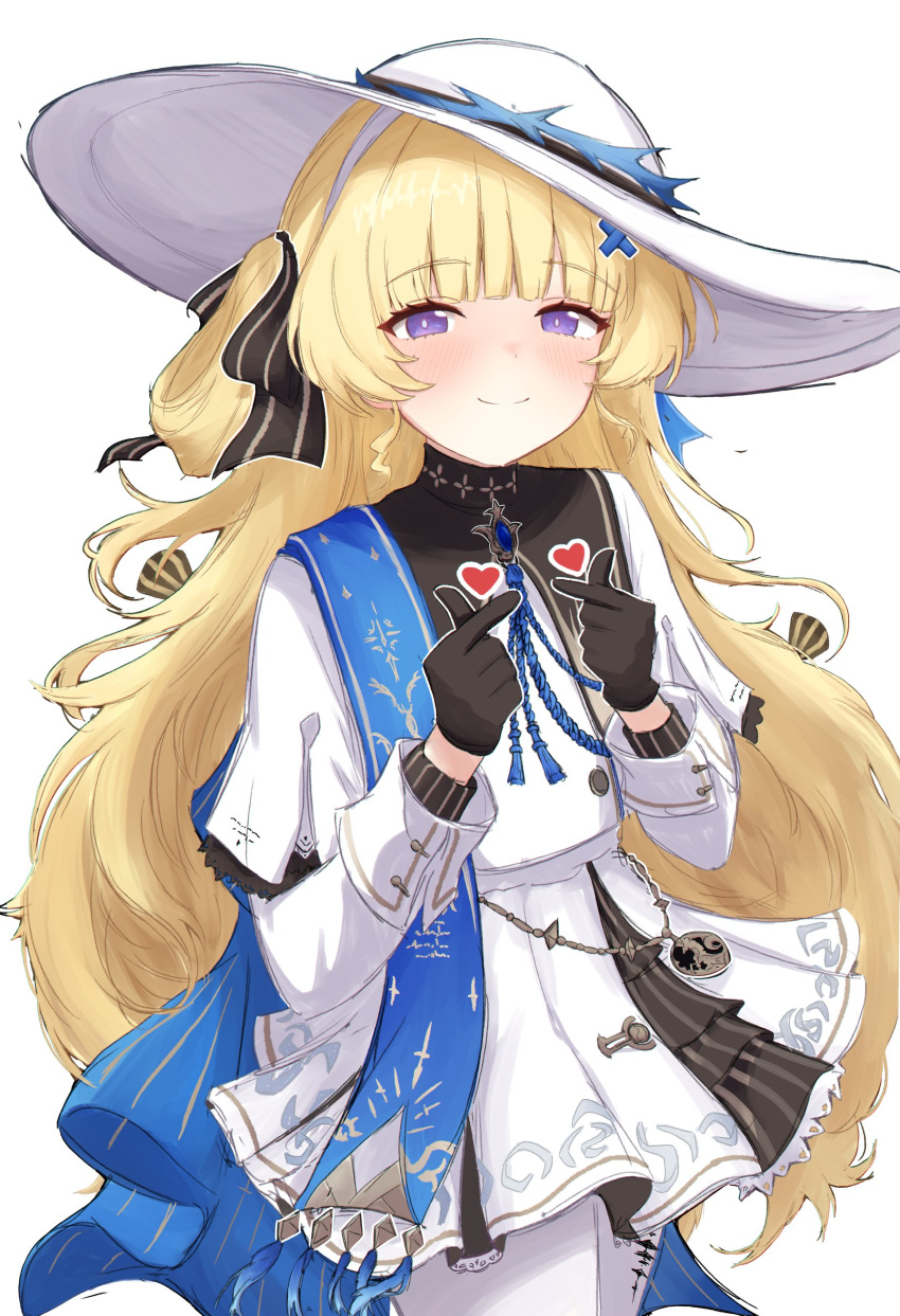 Safebooru - 1girl absurdres black gloves blonde hair double finger ...