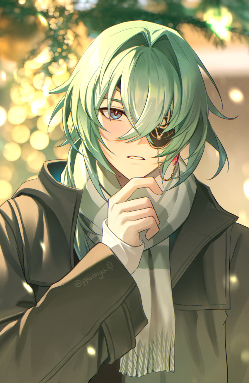 Safebooru - 1boy absurdres anaxa (honkai: star rail) black coat blue ...