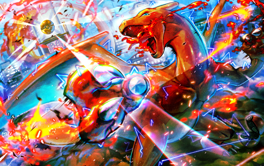 Safebooru - 8686island blue eyes breath weapon breathing fire charizard ...