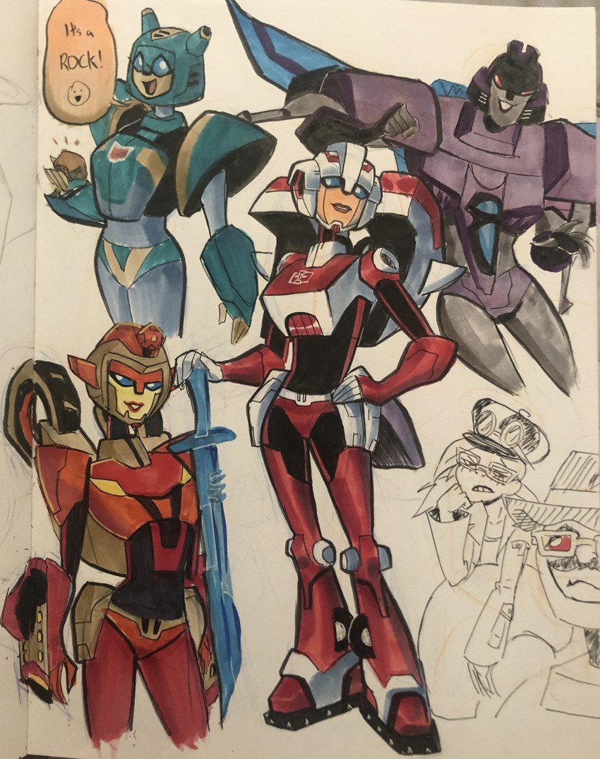 Safebooru - airplane wing arcee autobot blue eyes colored skin ...