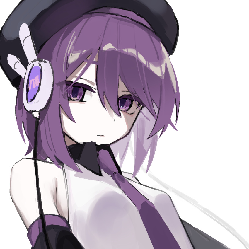 Safebooru - 1girl armpit crease bare shoulders beret black hat breasts ...