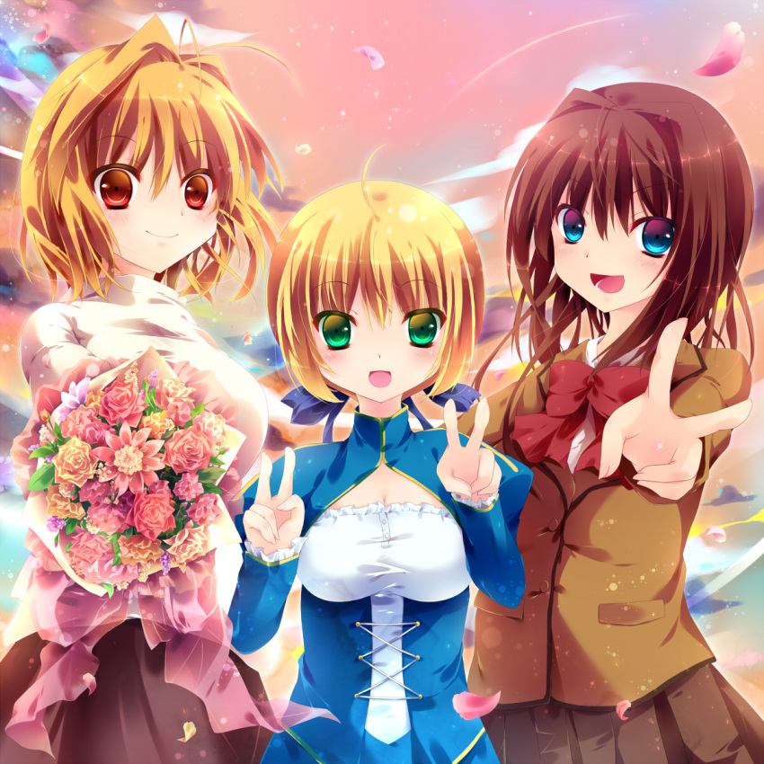 Safebooru - amanatsu yuzuka aozaki aoko arcueid brunestud blonde hair ...