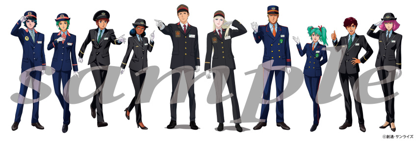 Safebooru - 5boys 5girls amuro ray artist request black jacket black ...