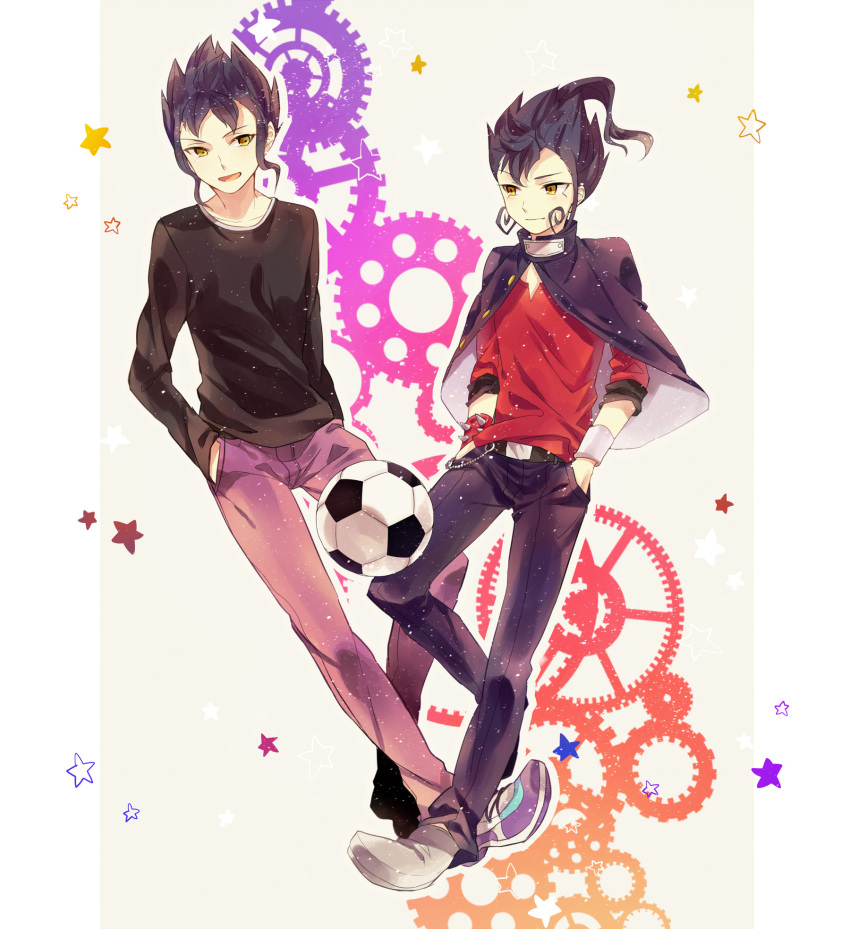 Safebooru - ball blue hair brothers cloak highres inazuma eleven ...