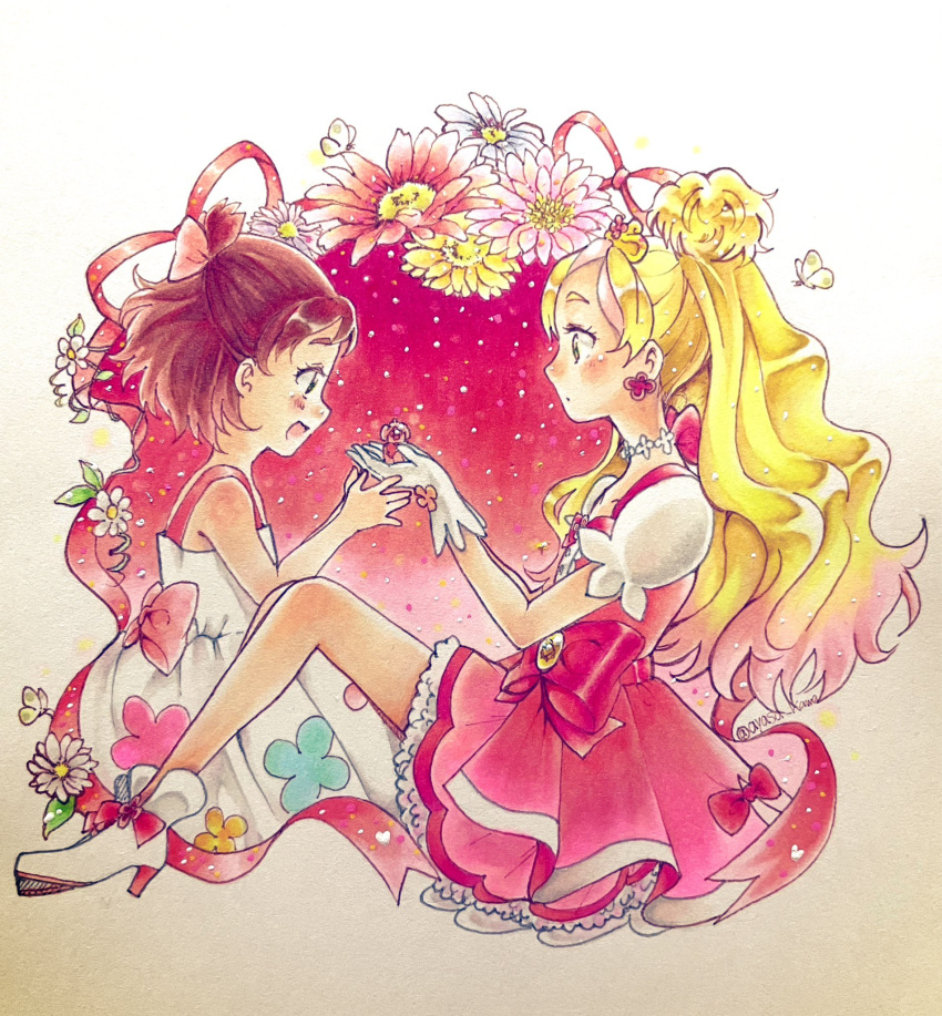 Safebooru - 2girls :o aqua eyes ayasa kawa back bow bare legs blonde ...