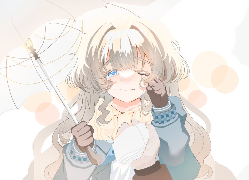 Safebooru - 2girls ;) blue coat brown gloves brown hair coat commentary ...