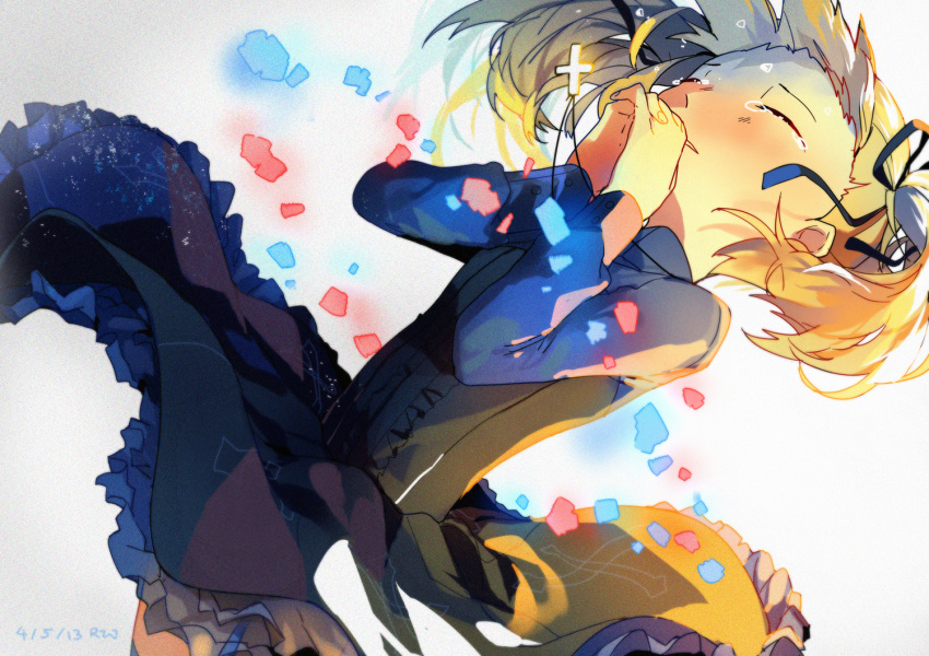 Safebooru - 1girl alice mccoy artist name blonde hair blush closed eyes ...