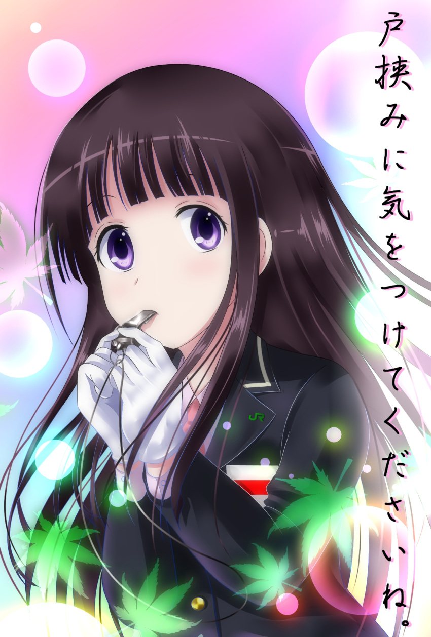 Safebooru - alternate costume black hair chitanda eru gloves highres ...