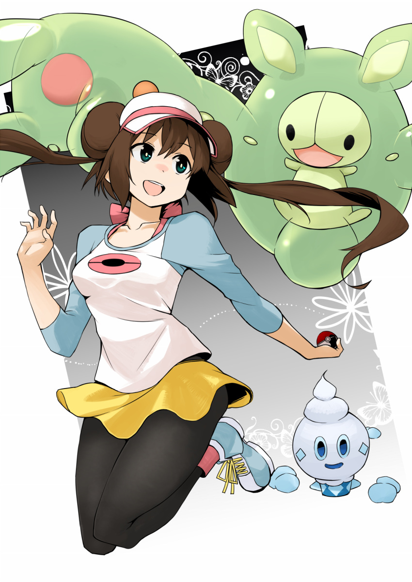 Safebooru - black legwear brown hair character request double bun ...