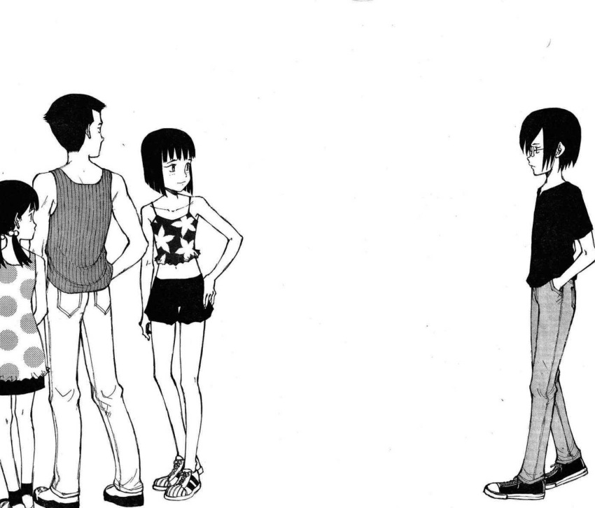 Safebooru - bokurano machi yoko ushiro jun ushiro kana walking ...