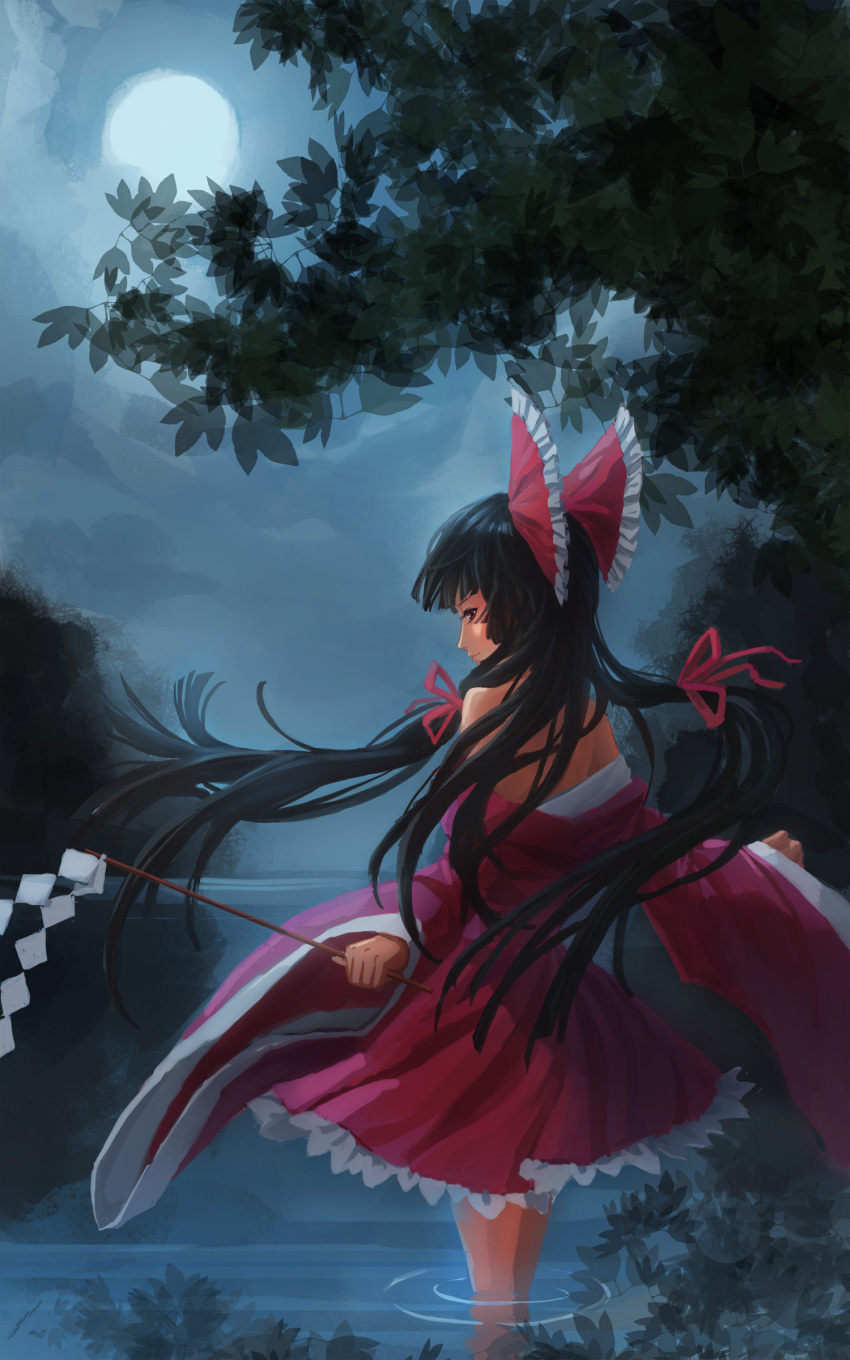 Safebooru - absurdres black hair gohei hakurei reimu hddkwar highres ...