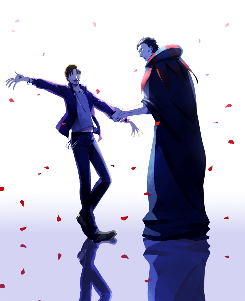 Safebooru - 2boys ^ ^ asurafkmt black eyes black hair blue brown hair ...